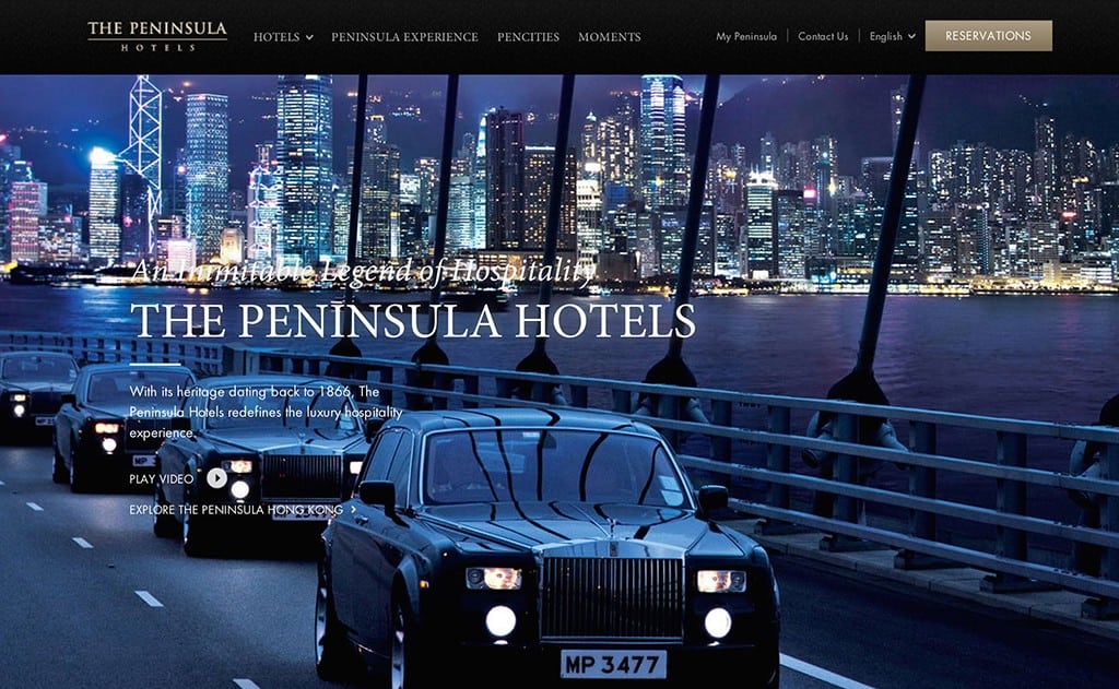 New Peninsula Hotels Website Fully Embraces Content Marketing